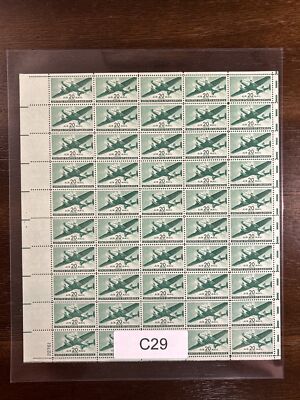 C29 US Air Mail Mint Sheet, 20 cent Twin-Motored Transport Plane ...