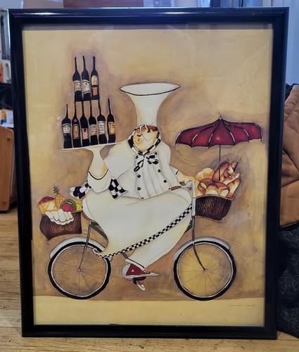 JENNIFER GARANT 'Fat Chef' Framed & Double Matted Print ~ (21" × 17 ...