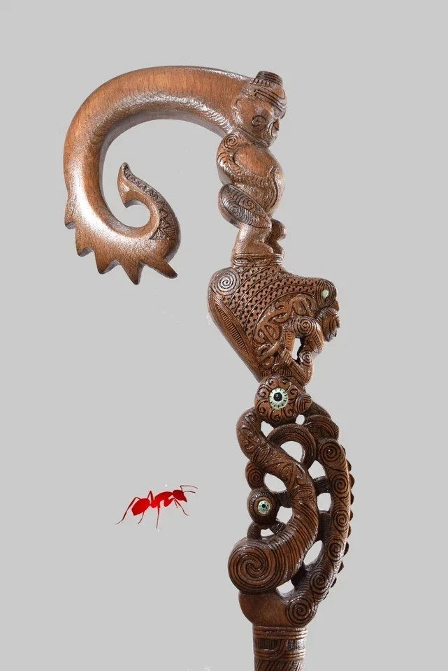 Hand carved Tokotoko maori wooden walking stick for men women walking ...