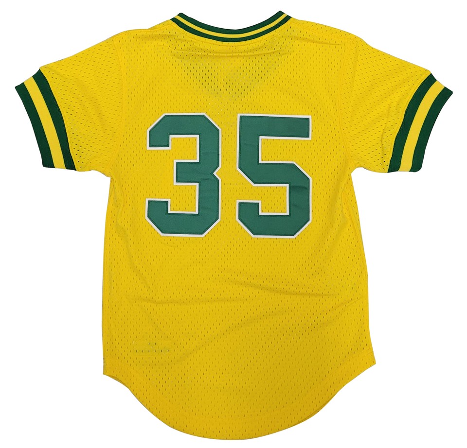 Mitchell & Ness Yellow MLB Oakland Athletics Rickey Henderson BP ...