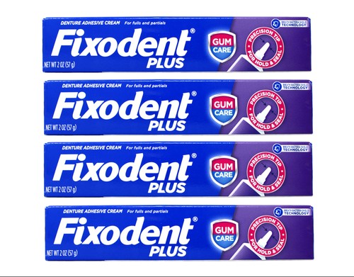 4 Pack of Fixodent Plus Gum Care Adhesive Cream 2 Oz | eBay