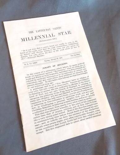 Millenial Star February 22, 1912 LDS Mormon News Pamphlet Booklet | eBay
