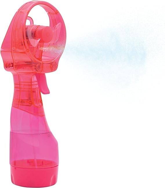O2COOL Deluxe Water Misting Fan Purple Pink Handheld Two AA Battery ...