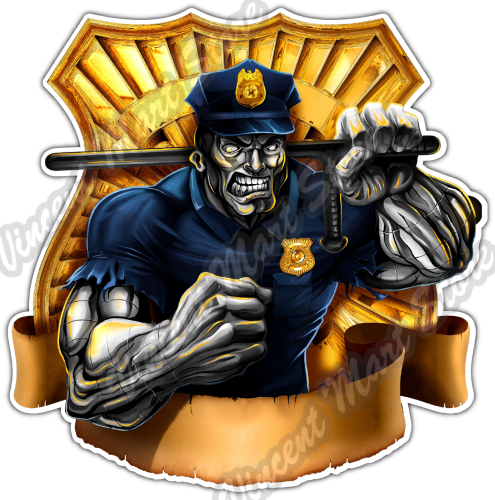 Police Officer Policeman Shield Badge Cop Car Bumper Vinyl Sticker ...