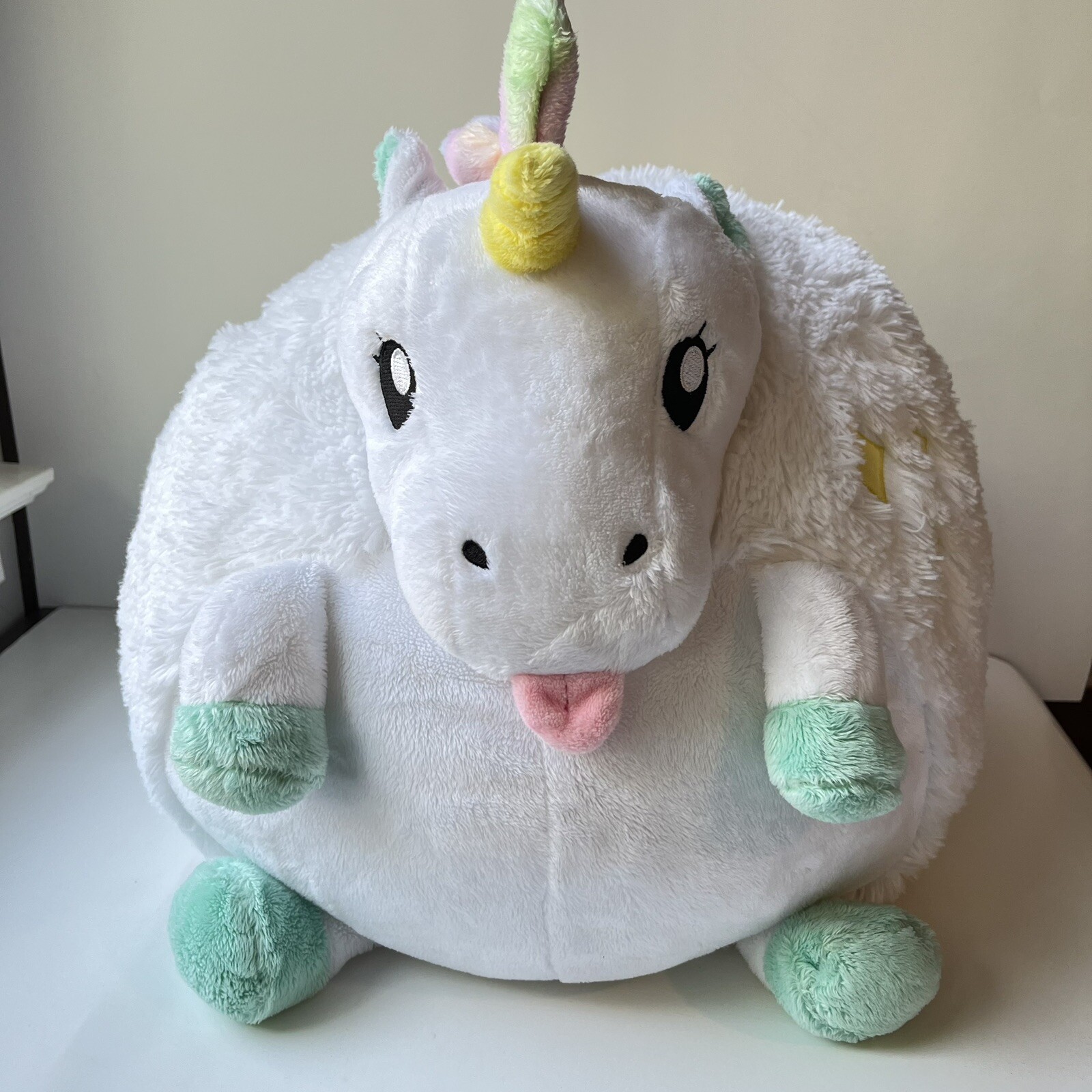 RARE SQUISHABLE 15" GIANT UNICORN FUZZY PLUSH STUFFED RAINBOW FANTASY KAWAII EUC | eBay