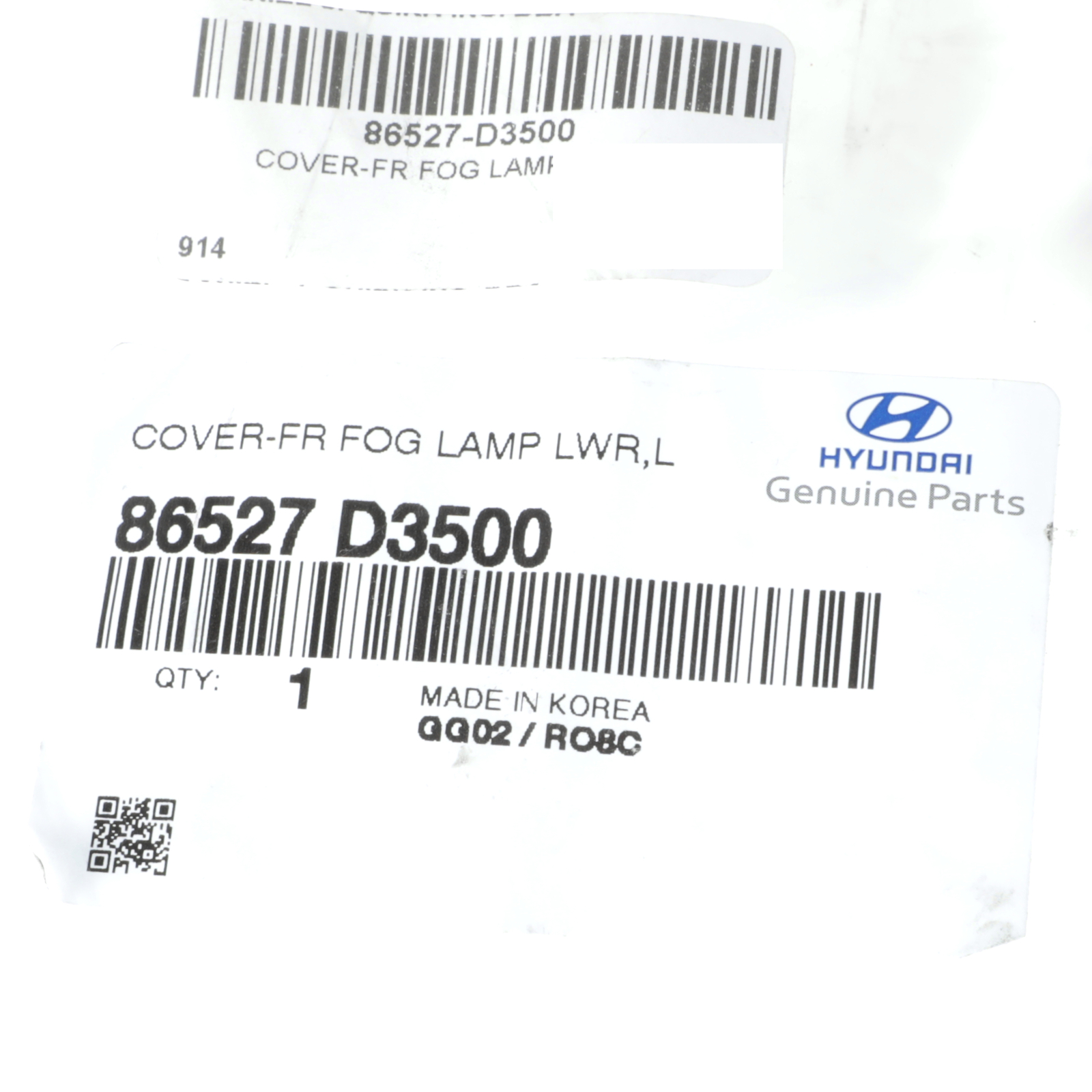 OEM NEW HYUNDAI 2019-2021 Tucson Bumper Left Fog Lamp Hole Cover 86527 ...