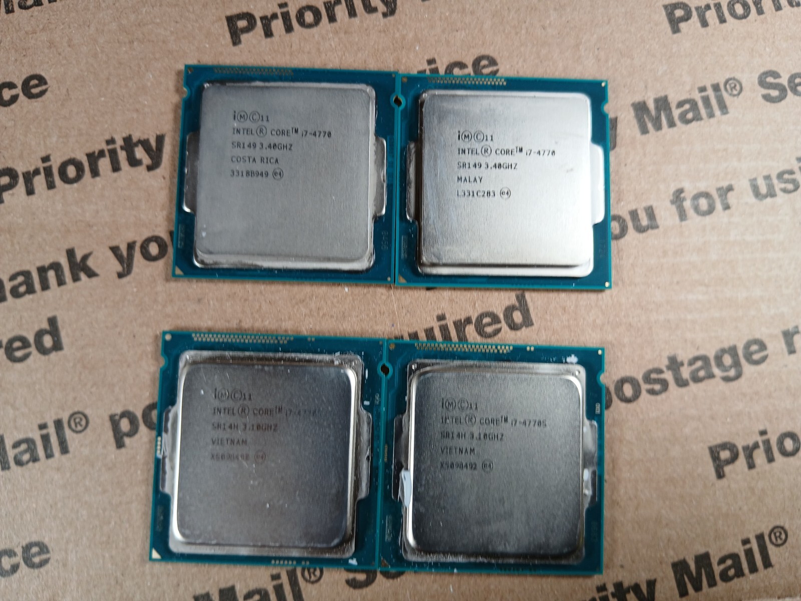 Mixed Lot of 4 Intel Core i7 4th gen CPUs i7-4770 i7-4770s | eBay