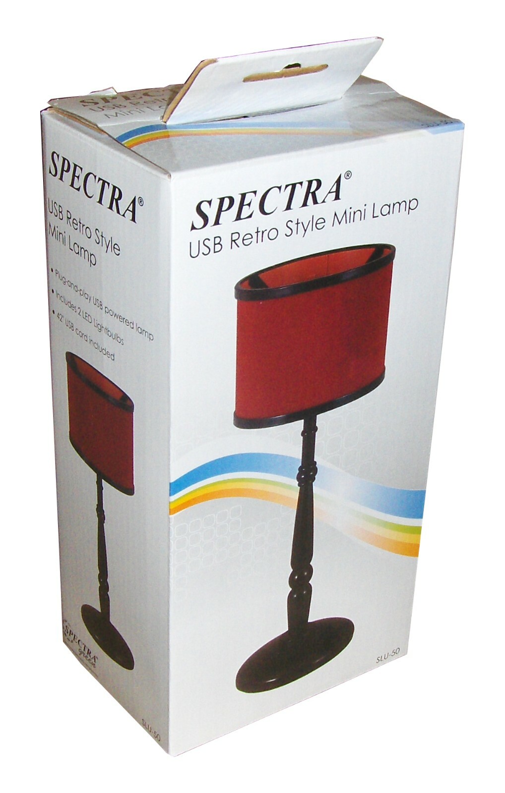 Spectra USB Retro Mini Lamp With Red Lamp Shade And LED Lights ...
