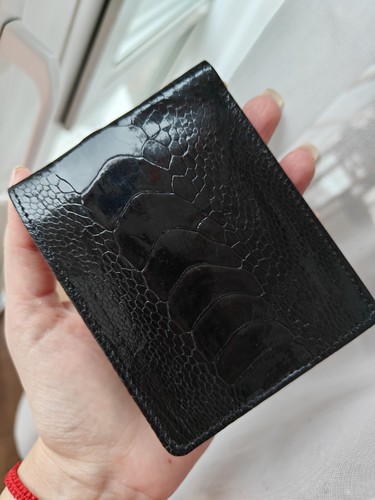 Leather wallet, luxury ostrich leather wallet Exotic, Ostrich Skin ...