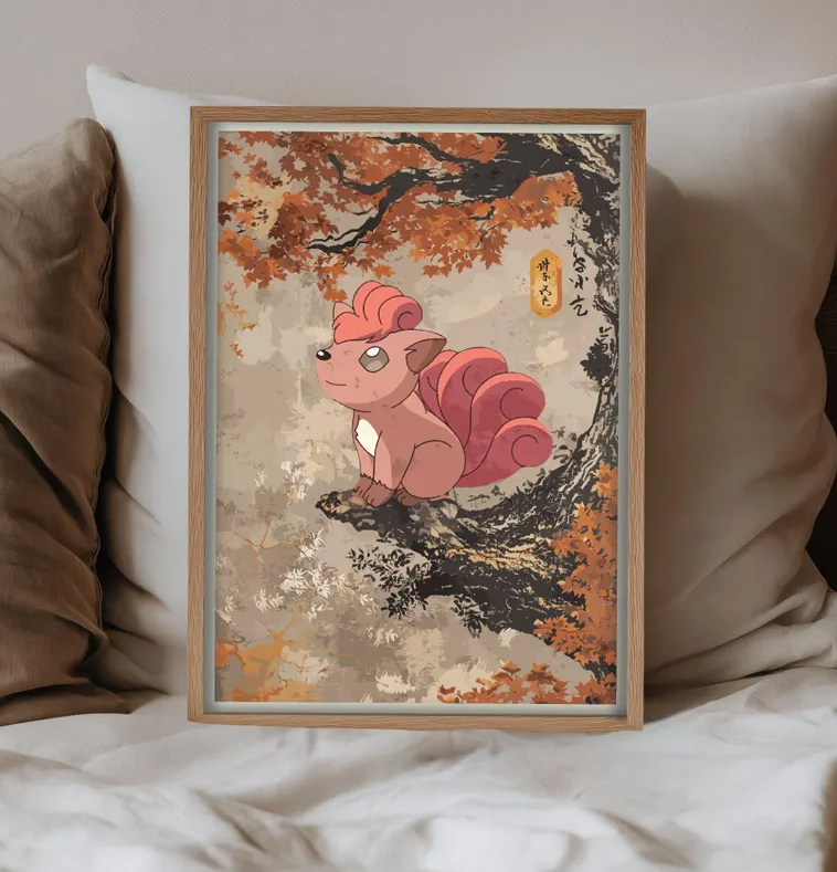 Vulpix Art Print | Legendary Pokémon Anime Wall Decor | High Quality ...