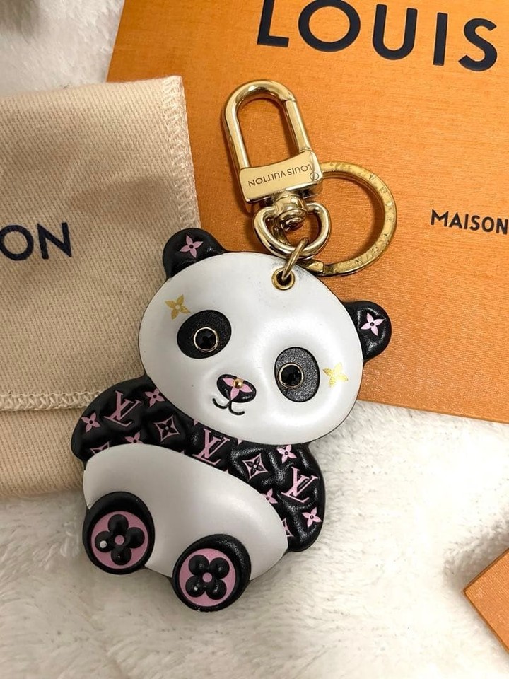 LOUIS VUITTON Monogram Porte Cles LV Panda Charm Leather M00993 LV Auth ...