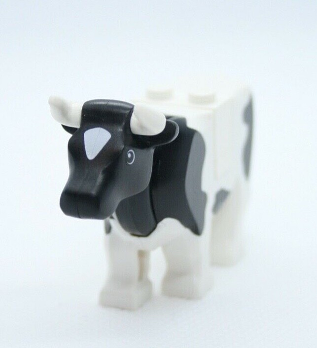 NEW Lego Cow Calf - Brown Black and White Medium Nougat Tan Farm Animal ...