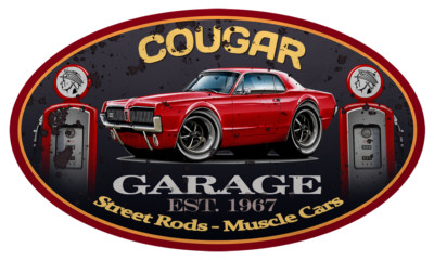 1967 Mercury Cougar Hardtop Garage Sign Wall Art Graphic Sticker | eBay