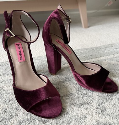 Betsey Johnson - Jess V - Velvet Peep Toe - 1 Strap - 4 Inch Heels ...