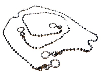 Sink Plug Chain Replacement Chrome 12" 18" Basin Bath S Hook Ends | eBay UK