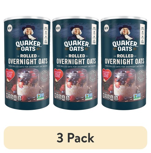 (3 pack) Quaker, Rolled Overnight Oats, Oatmeal, 19 oz | eBay