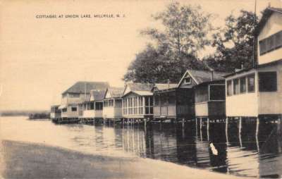 Millville New Jersey Union Lake Cottages Waterfront Antique Postcard ...