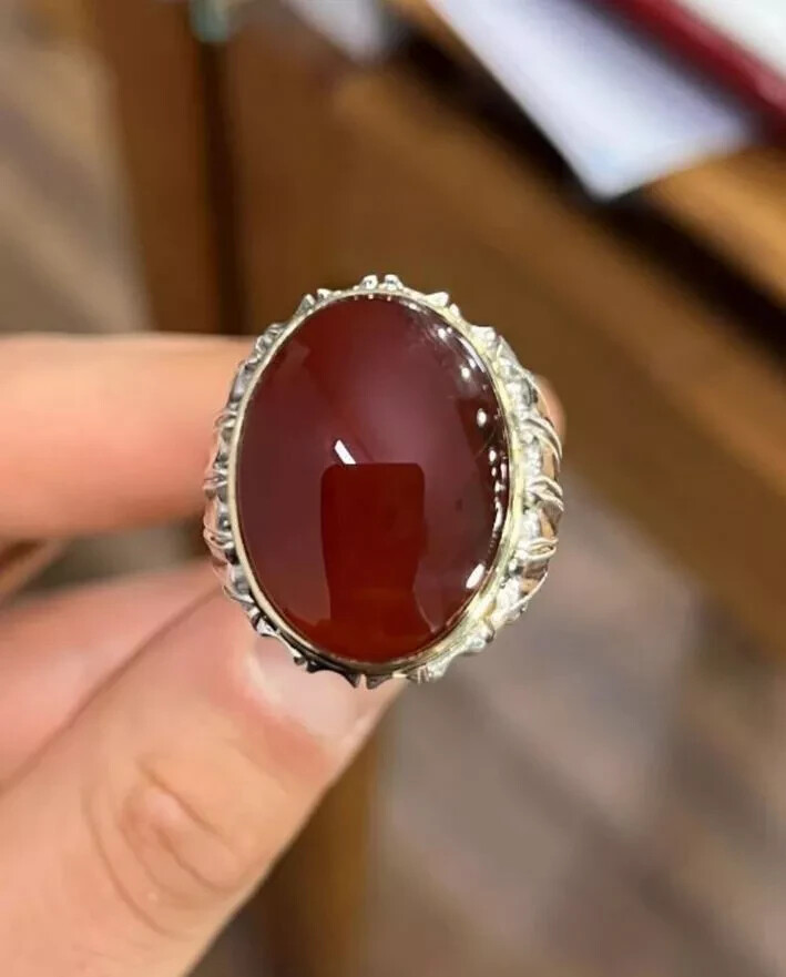 Real Yemeni Aqeeq brown Aqeeq Ring Akik Ring | eBay