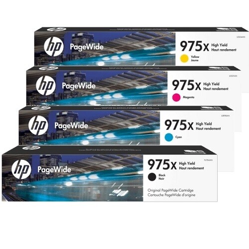Genuine HP 975A 975X Black Cyan Magenta Yellow Ink HP Pro 452 / 477 ...