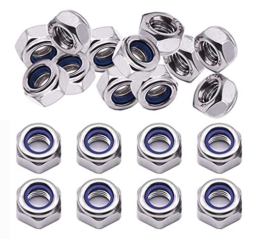 Lock Nuts M10 x 1.5mm 20Pcs Metric Hex Locknut 304 18-8 Stainless Steel ...