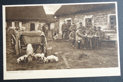 "Polish Economy" WW1 German soldiers drinking in muddy village roaming ...