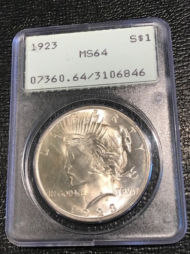 PCGS MS64 1923 P PEACE SILVER DOLLAR RATTLER HOLDERED COIN-JAN333 | eBay