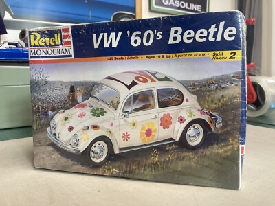 VINTAGE 1998 REVELL HIPPIE 60s VOLKSWAGEN BEETLE SEALED PLASTIC MODEL ...