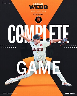 Logan Webb 2024 Complete Game Collage San Francisco Giants 8x10 MLB ...