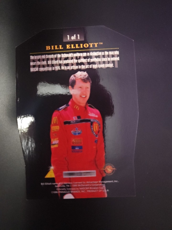 Nascar Driver Bill Elliott Autographed Card & Race Used Suit Card | eBay