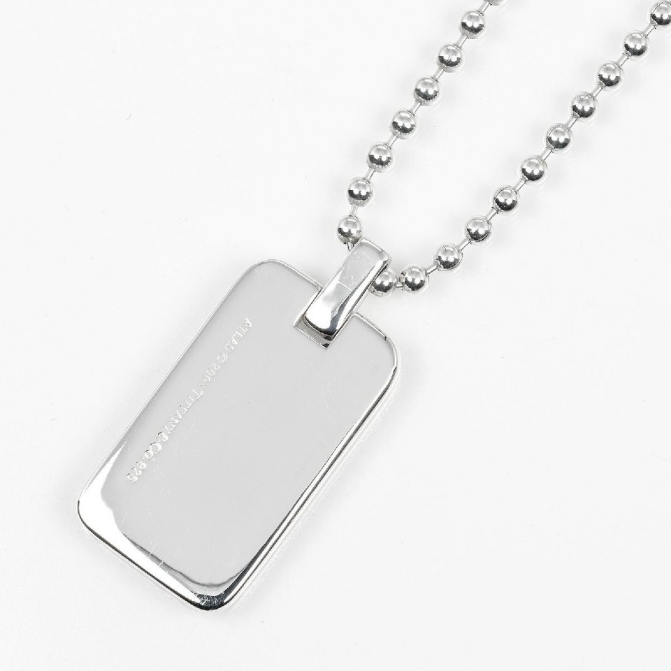 Tiffany TIFFANY Co. Atlas Bar Necklace Ball Chain Silver 925 ...