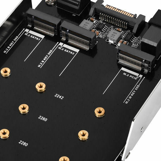 Silverstone SST-SDP12 2 x SATA M.2 SSD & 1 x NVMe M.2 SSD to 3.5inch ...