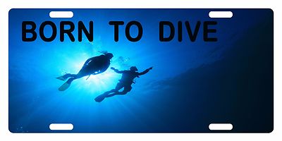 SCUBA Custom License Plate DIVER Emblem BORN TO DIVE Version | eBay