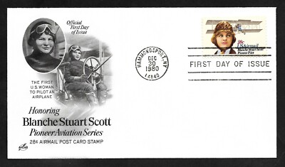 #C99 28c Blanche Stuart Scott -First Woman Pilot- ArtCraft FDC | eBay