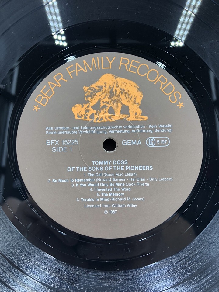 TOMMY DOSS ~ Of The Sons Of The Pioneers Bear Family Records- LP | eBay