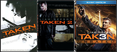 Taken- Extended Cut , Taken 2, & TAK3N (Taken 3) unrated Blu Ray* Liam ...