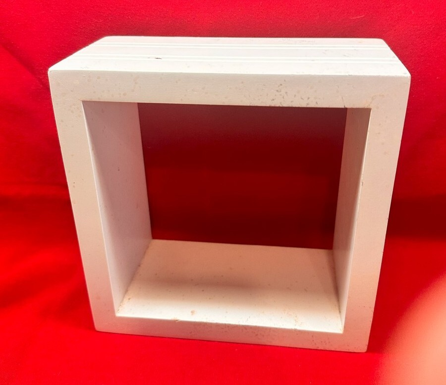 Floating Box Style Shelf Wall Mount White Painted ~7-3/4" square x 3-3/ ...