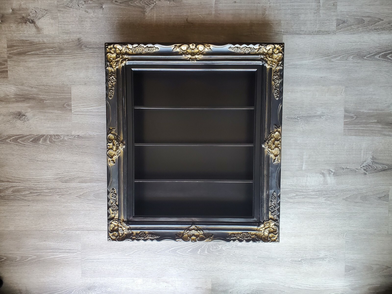 20x24 Black Wall Frame Display with Shelves, Spice Rack, Essential Oil ...