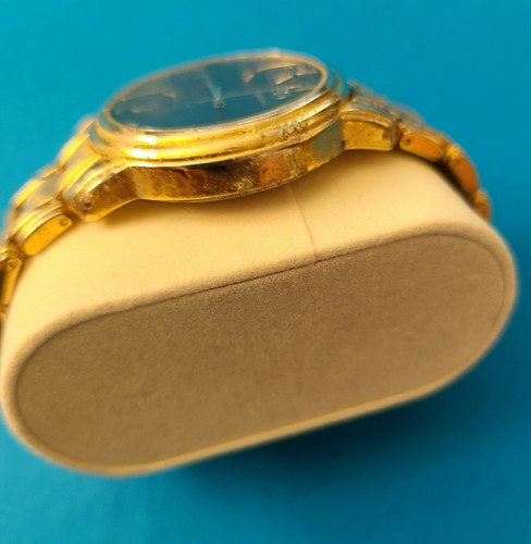 Vintage Allude Men Gold w Black Real Diamond Quartz Watch ~Date~ Needs ...