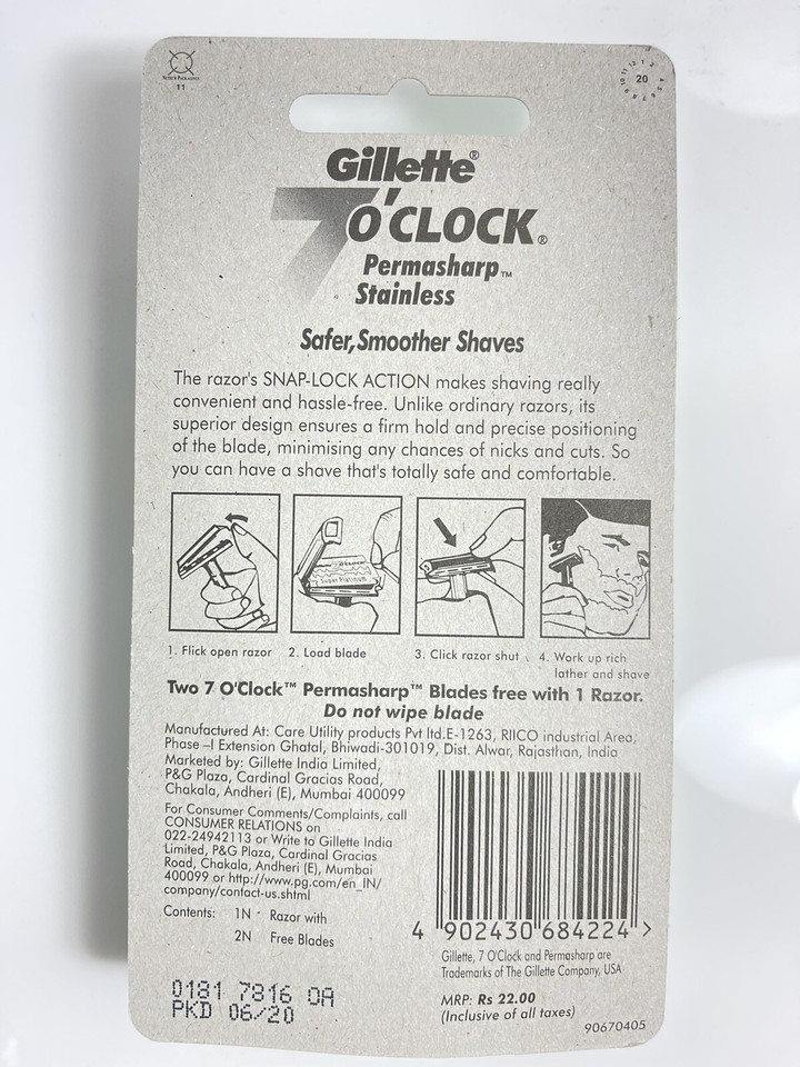 Gillette 7'O Clock Permasharp Safety Razor 1 Pc With 12 Blades Free | eBay