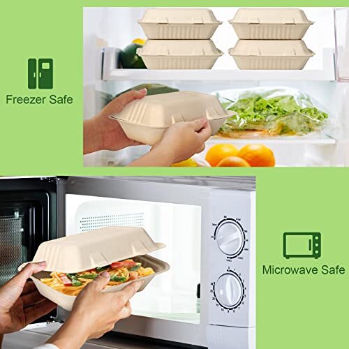 9 X 6 Clamshell Take Out Food Containers 75 Pack Disposable To Go ...
