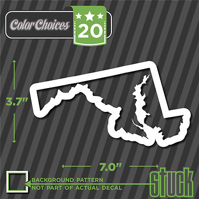 Maryland State Outline - Vinyl Decal Die Cut Sticker shape MD map usa ...