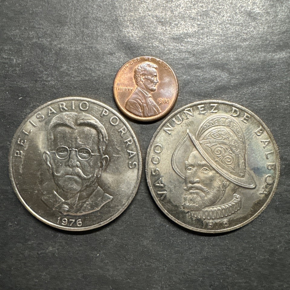 Panama 1 5 Lot Balboa Coin 1976 Copper-Nickel Mule Error Key .925 ...