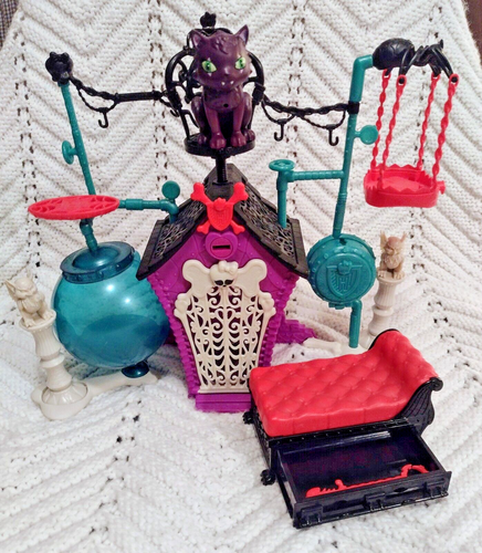 Monster High Secret Creepers Pet Cat Crypt Playset Complete Key Cat Pet ...