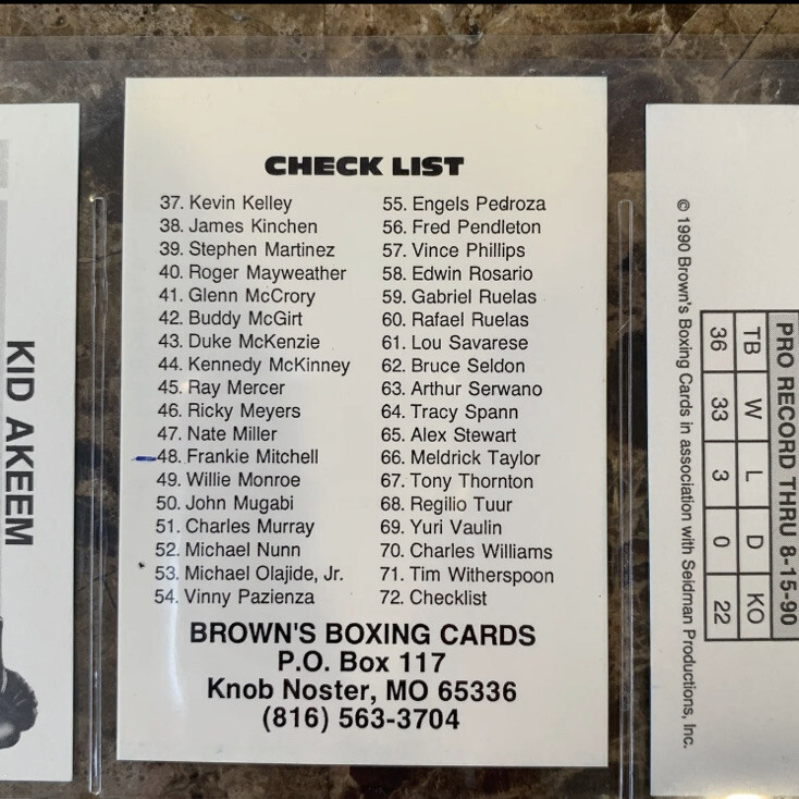1990 BROWN'S BOXING CARDS SET | eBay