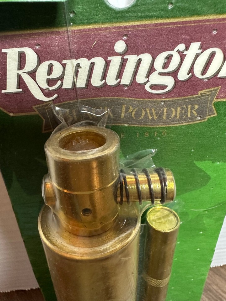 Remington flow-view Solid Brass Black Powder Flask & Powder Measure ...