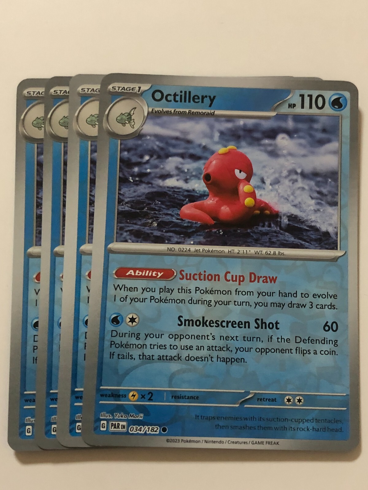Pokemon Card Paradox Rift 4x Playset Reverse Holographic Octillery 034/ ...