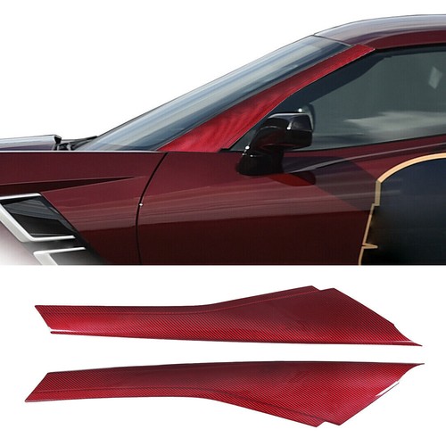 Red Carbon Fiber Door Window A Pillar Panel Trim For Chevrolet Corvette ...