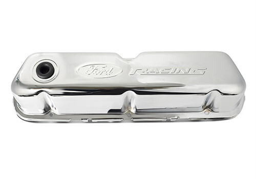 Chrome Stamped Steel Valve Covers with Ford Racing Embossed Logo | eBay