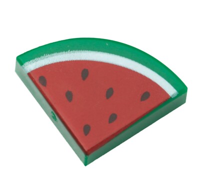 NEW LEGO - Tiles - Round 1x1 - Decorated - Watermelon 1/4 Green x1 ...