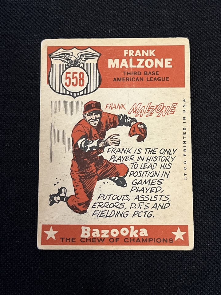 FRANK MALZONE 1959 TOPPS ALL STAR SIGNED AUTOGRAPHED CARD #558 BOSTON ...